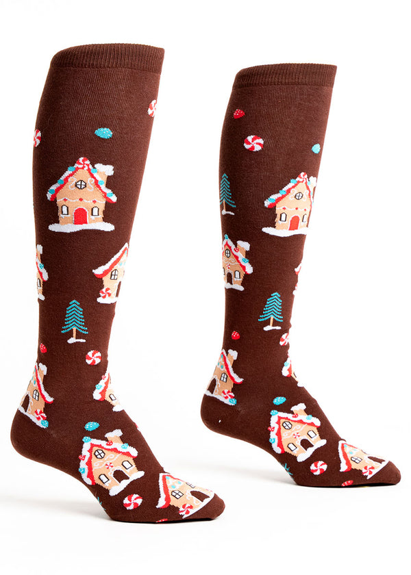 Gingerbread Houses Knee Socks | Cute Christmas Sock Gift - Cute But ...