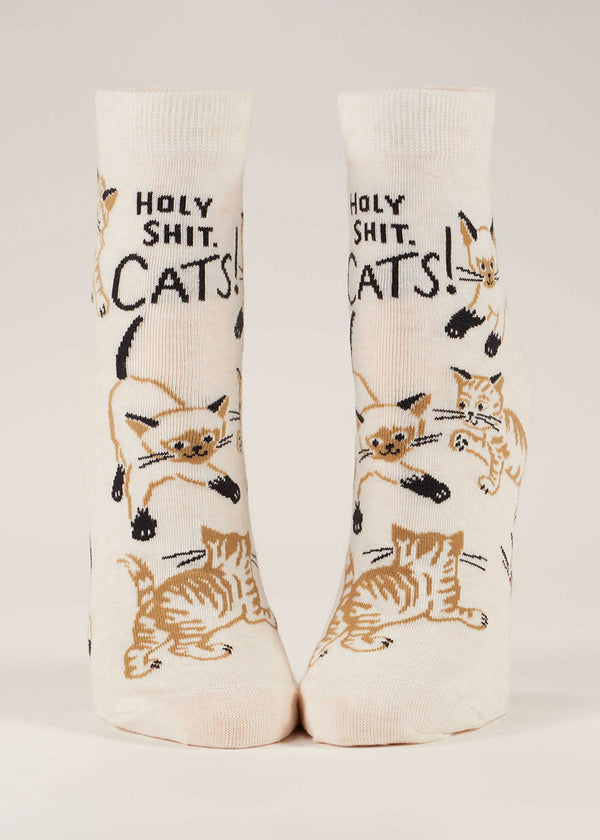 Holy Shit Cats! Ankle Socks | Funny Socks for Cat Lovers - Cute But ...