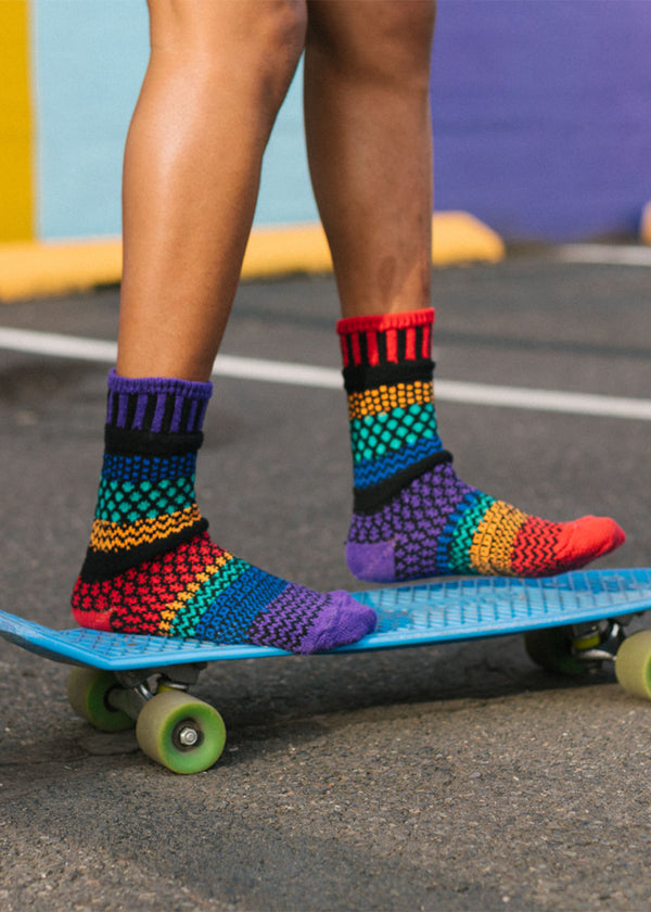 Rainbow Mismatched Socks | Crazy Pattern Socks - Cute But Crazy Socks