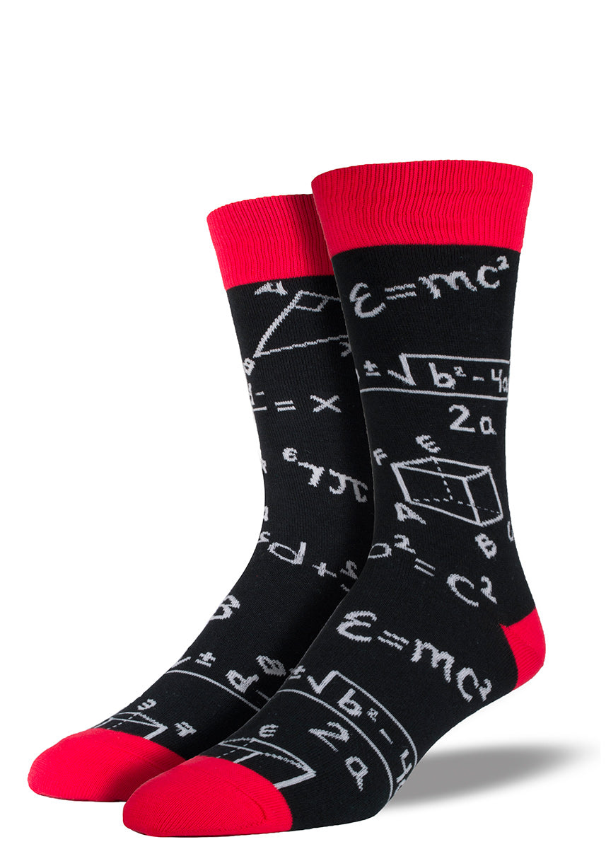 Math Socks for Men | Math Equation Socks for Men with Blackboard Look ...